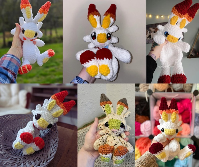 Ember the Fire Bunny Snuggler/lovey Amigurumi Crochet Pattern - Etsy