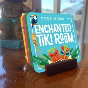 Disney Enchanted TIKI Room TIKI Drink Coasters personalized Tropical ...