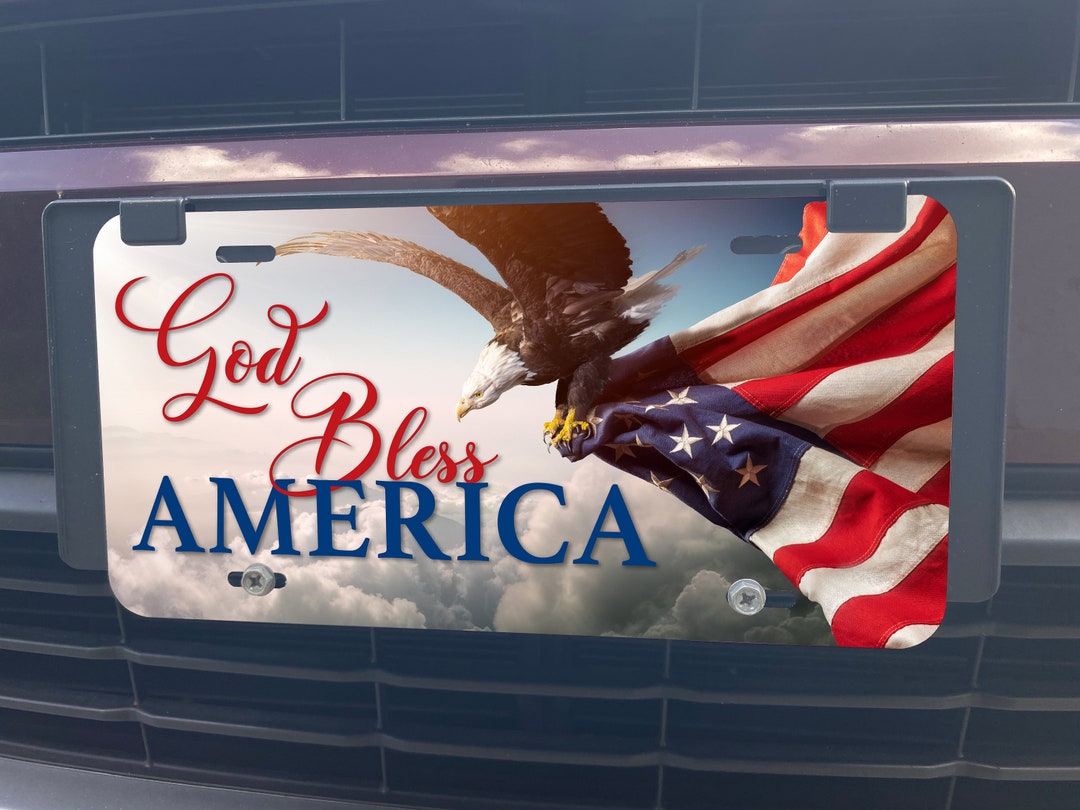 American Flag License Plate, United States, Patriotic, America Car Tag ...