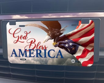American Eagle Patriotic License Plate Tag - Etsy