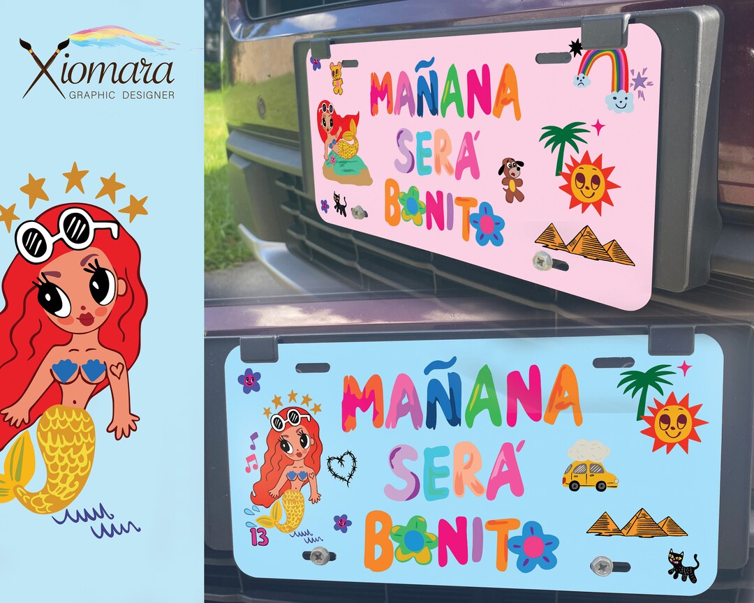 Manana Sera Bonito, Karol G, Mermaid, Car Tag, Front Tag, License Tag ...