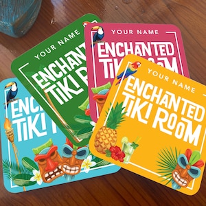 Disney - Enchanted TIKI Room - TIKI Drink Coasters - Personalized ...