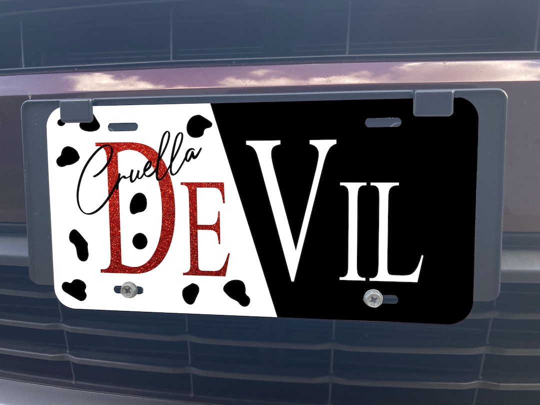 Cruella Devil, 101 Dalmatians, Disney Villain, Disney License Plate ...