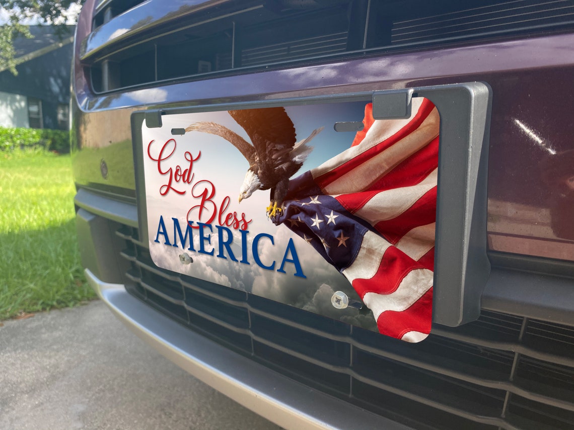 American Flag License Plate, United States, Patriotic, America Car Tag ...