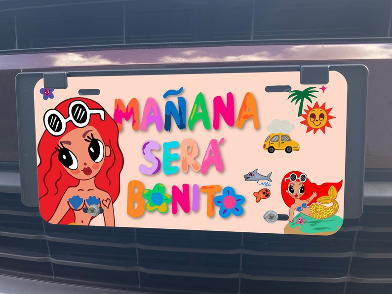 Manana Sera Bonito, Karol G, Mermaid, Car Tag, Front Tag, License Tag ...