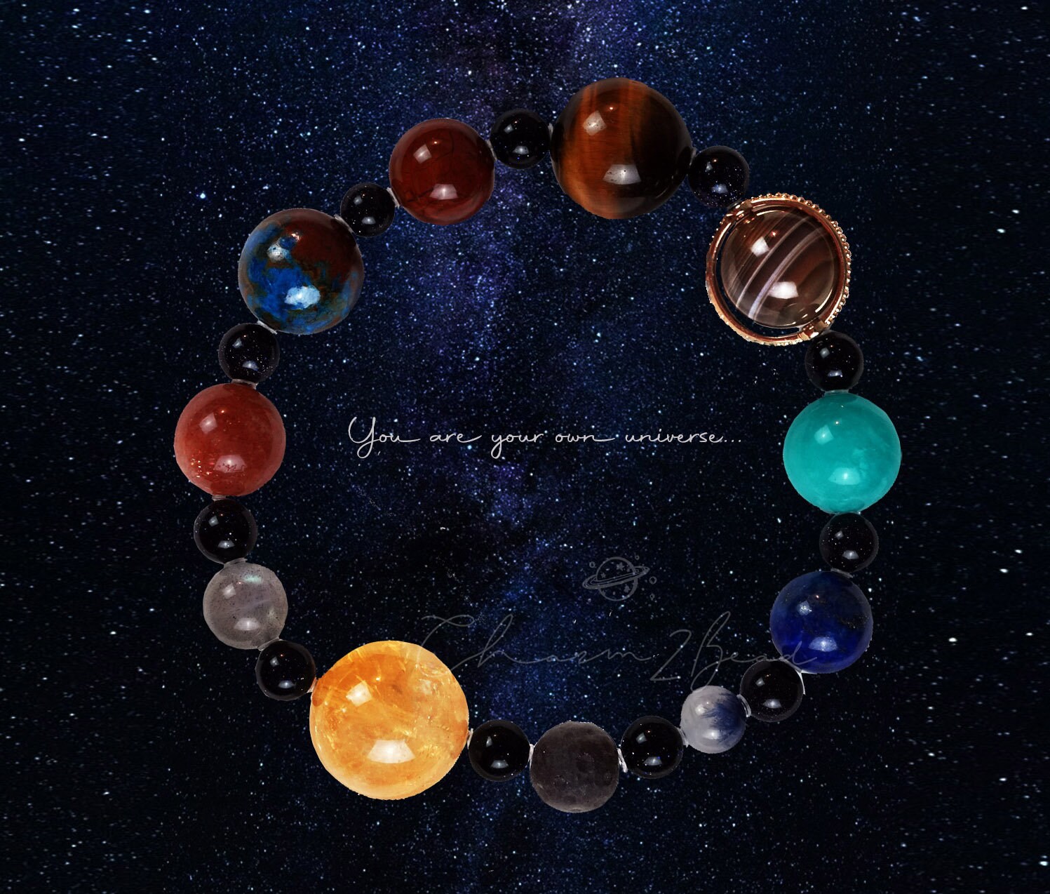 Precious Gemstone Planet Universe Solar System Handmade Original Design ...