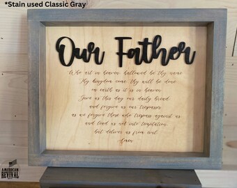 Lord's Prayer Medallion, Religious Wood Sign, With Stand, Wall Decor ...