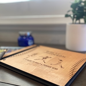 Personalized Baseball Wood Scrapbook Photo Album, Baseball Gift, Memory ...