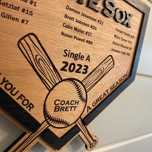 Custom Baseball Softball Coach Gift Plaque With Coach and Players Names ...