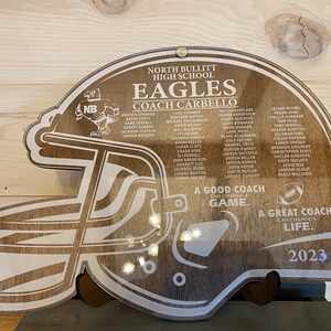 Custom Football Coach Wood & Acrylic Plaque With Coach and Players ...