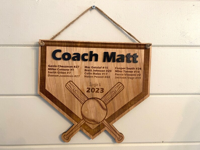 Custom Baseball Softball Coach Gift Plaque With Coach and - Etsy