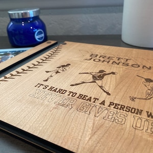 Personalized Baseball Wood Scrapbook Photo Album, Baseball Gift, Memory ...