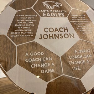 Personalized Wood Acrylic Soccer Coach Plaque, Gift for Soccer Coach ...