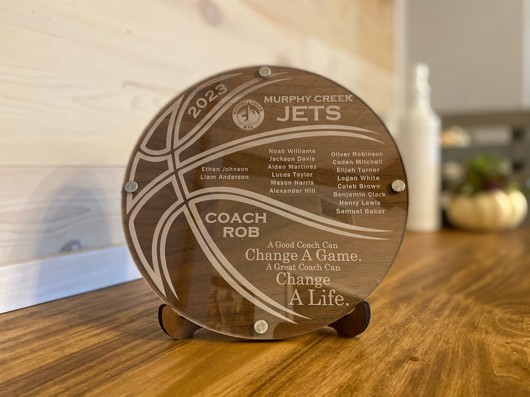 Personalized Wood Acrylic Basketball Coach Gift Plaque With Coach and ...
