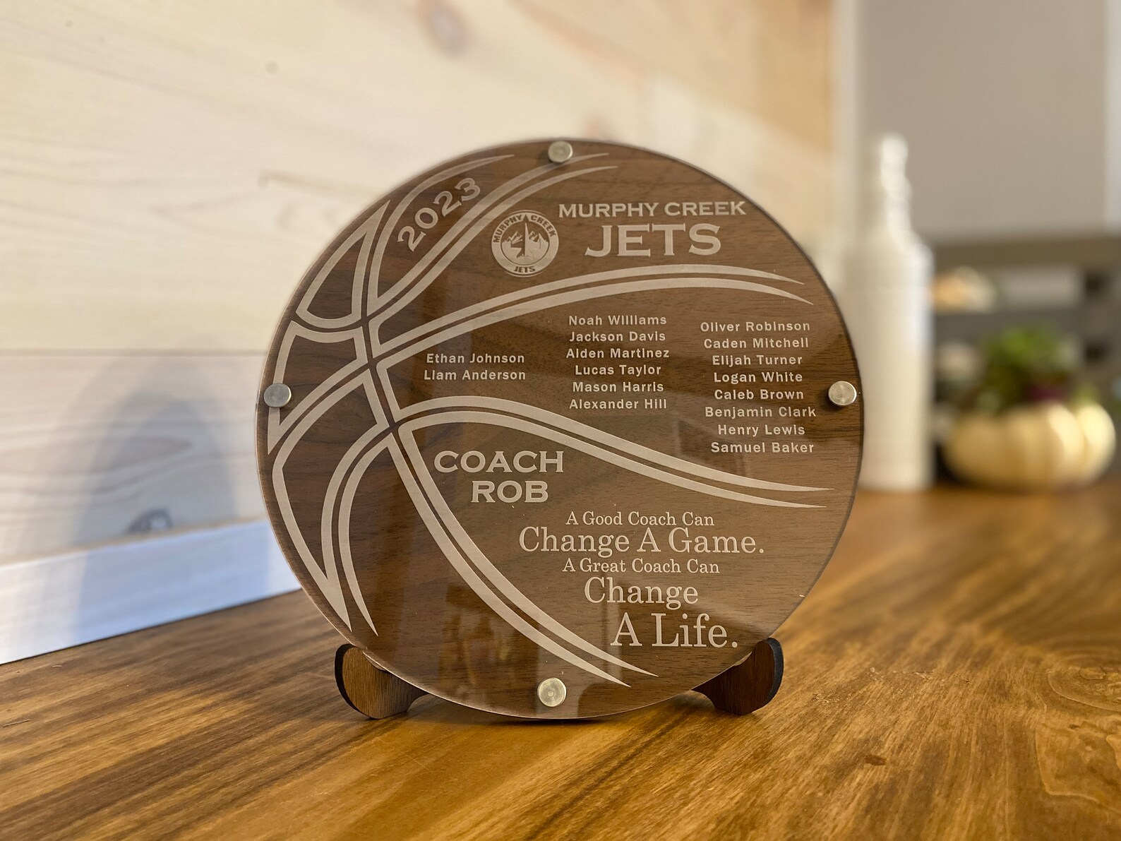 Personalized Wood Acrylic Basketball Coach Gift Plaque With Coach and ...