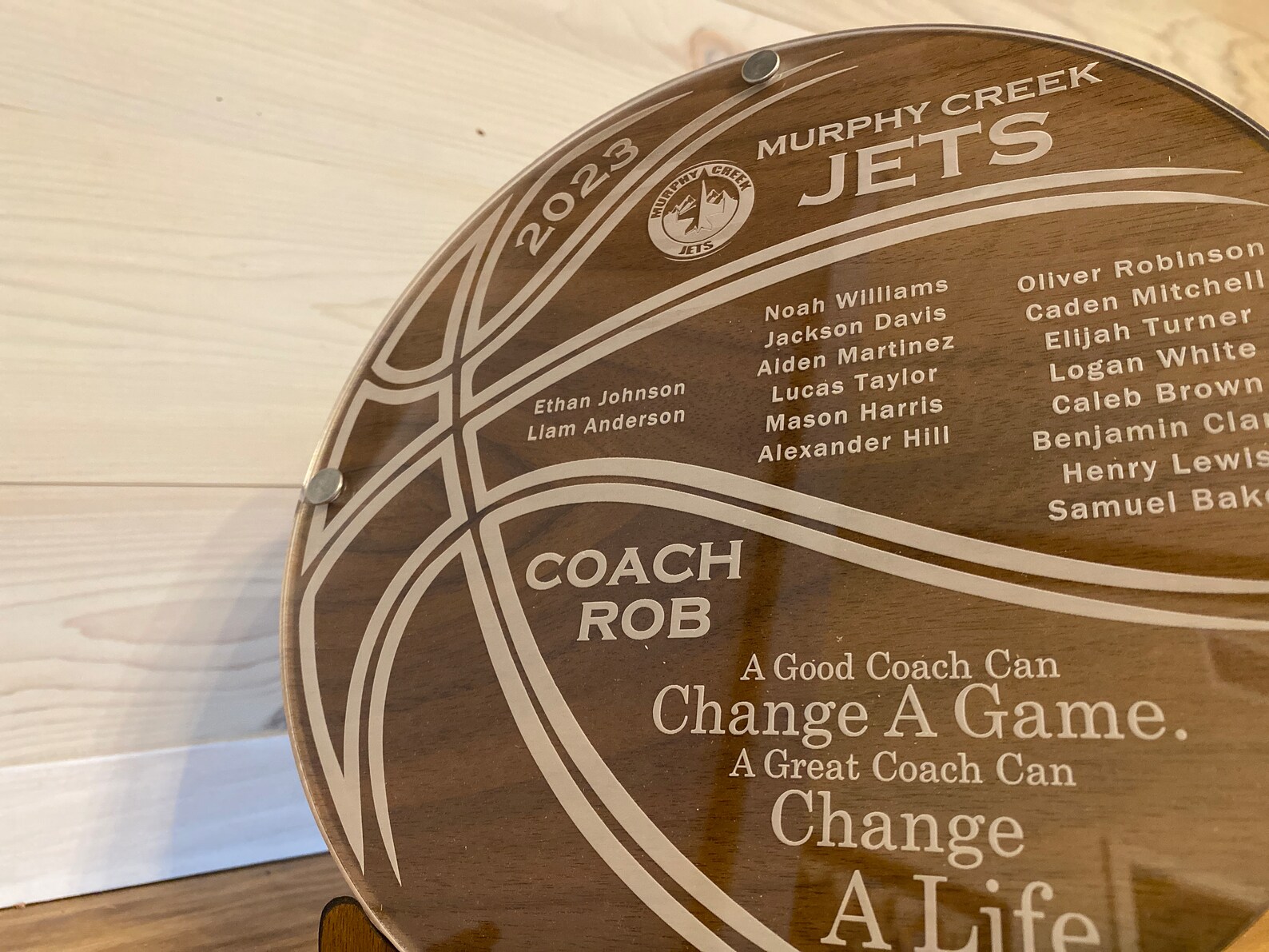 Personalized Wood Acrylic Basketball Coach Gift Plaque With Coach and ...