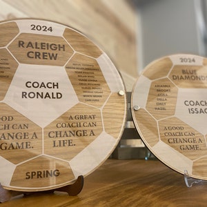 Personalized Wood Acrylic Soccer Coach Plaque - 10 Inch - Etsy