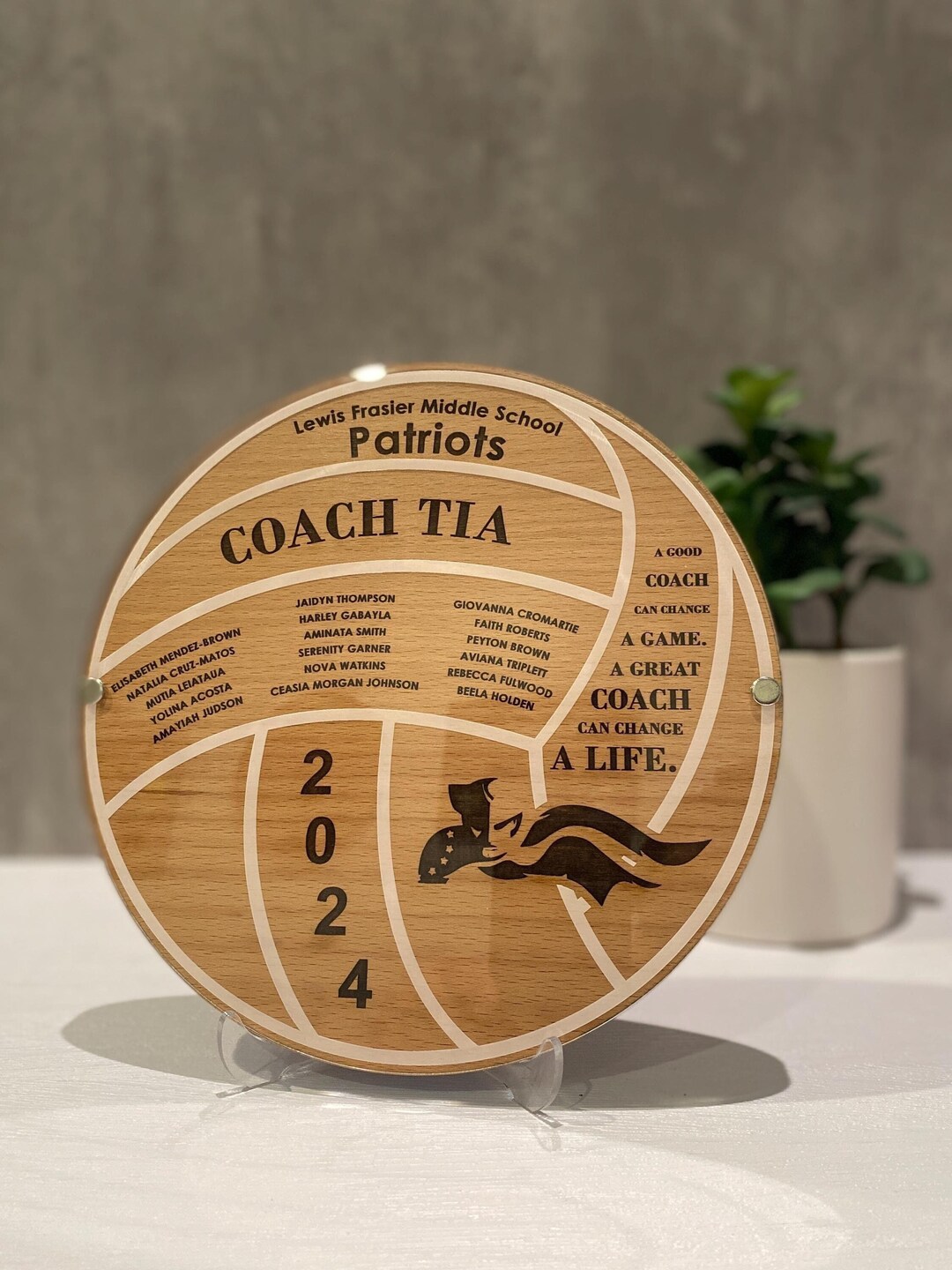 Custom Volleyball Coach Engraved Wood and Acrylic Plaque, A Good Coach ...