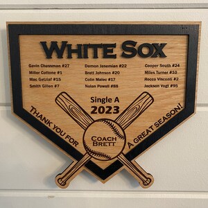 Custom Baseball Softball Coach Gift Plaque With Coach and Players Names ...