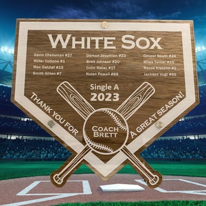 Custom Baseball Homeplate Coach Gift Wood and Acrylic Plaque, A Good ...