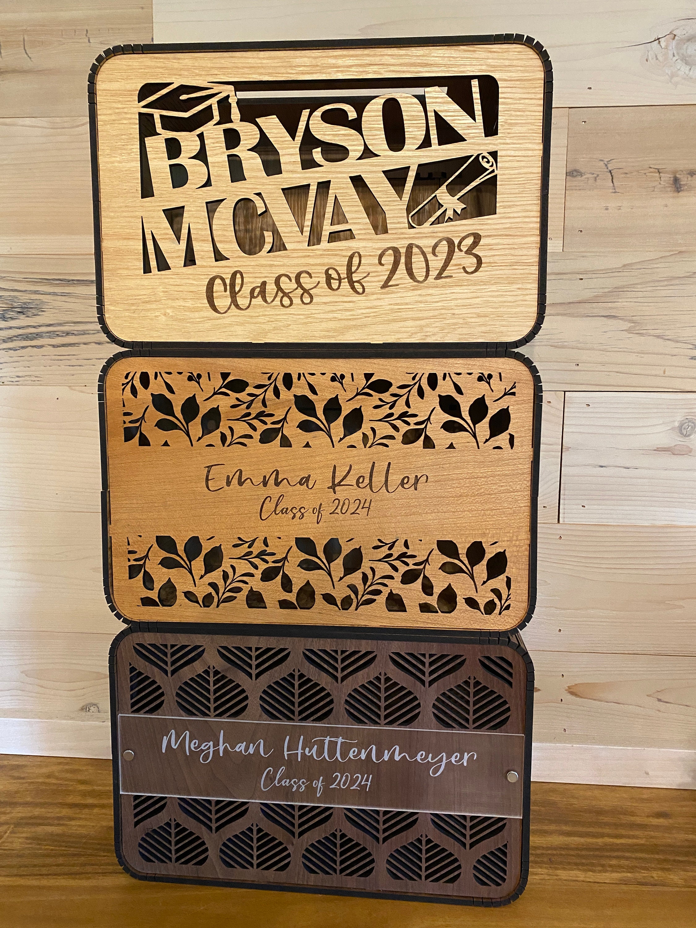 Custom Graduation Wood Card Box With Graduation Cap, Grad Party ...
