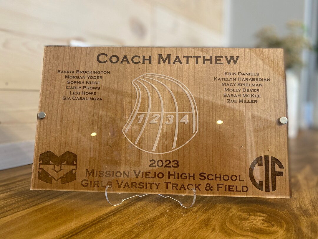 Custom Wood Acrylic Track and Field Coach Plaque, Gift for Track Coach ...