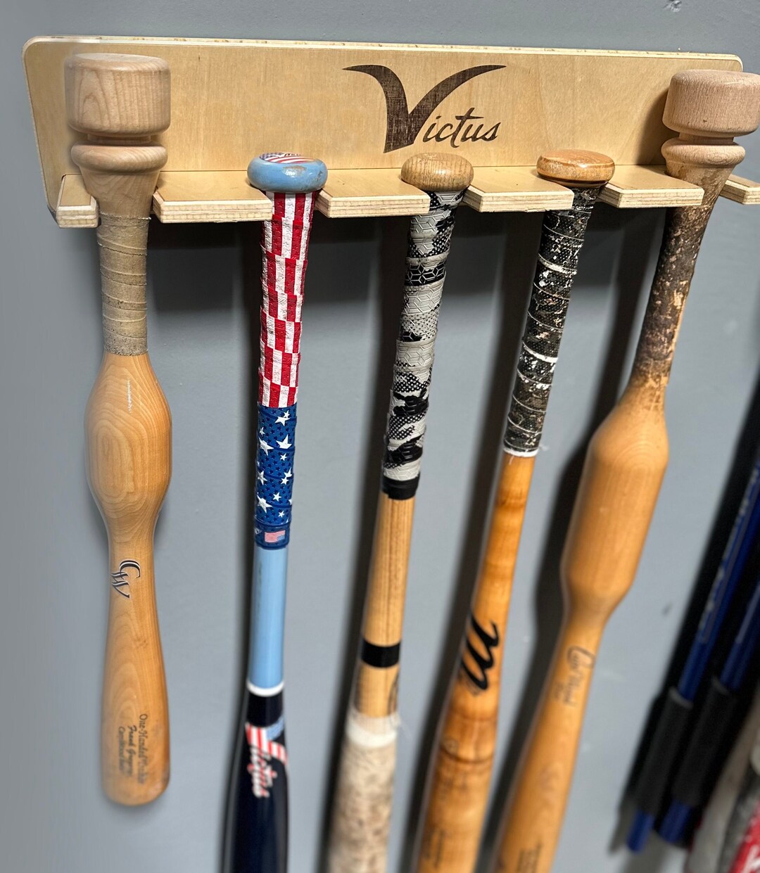 Custom Baseball or Softball 5-bat Finished Plywood Bat Rack Display - Etsy