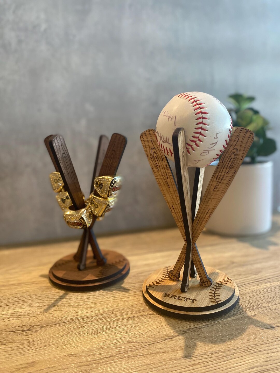 Custom Baseball/softball Championship Ring or Game Ball Display, End of ...