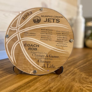Personalized Wood Acrylic Basketball Coach Gift Plaque With Coach and ...