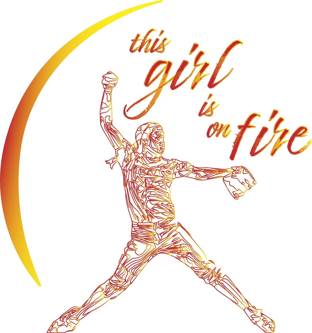 Adult Softball Pitcher Girl on Fire T-shirt, Short Sleeve, Fastpitch ...