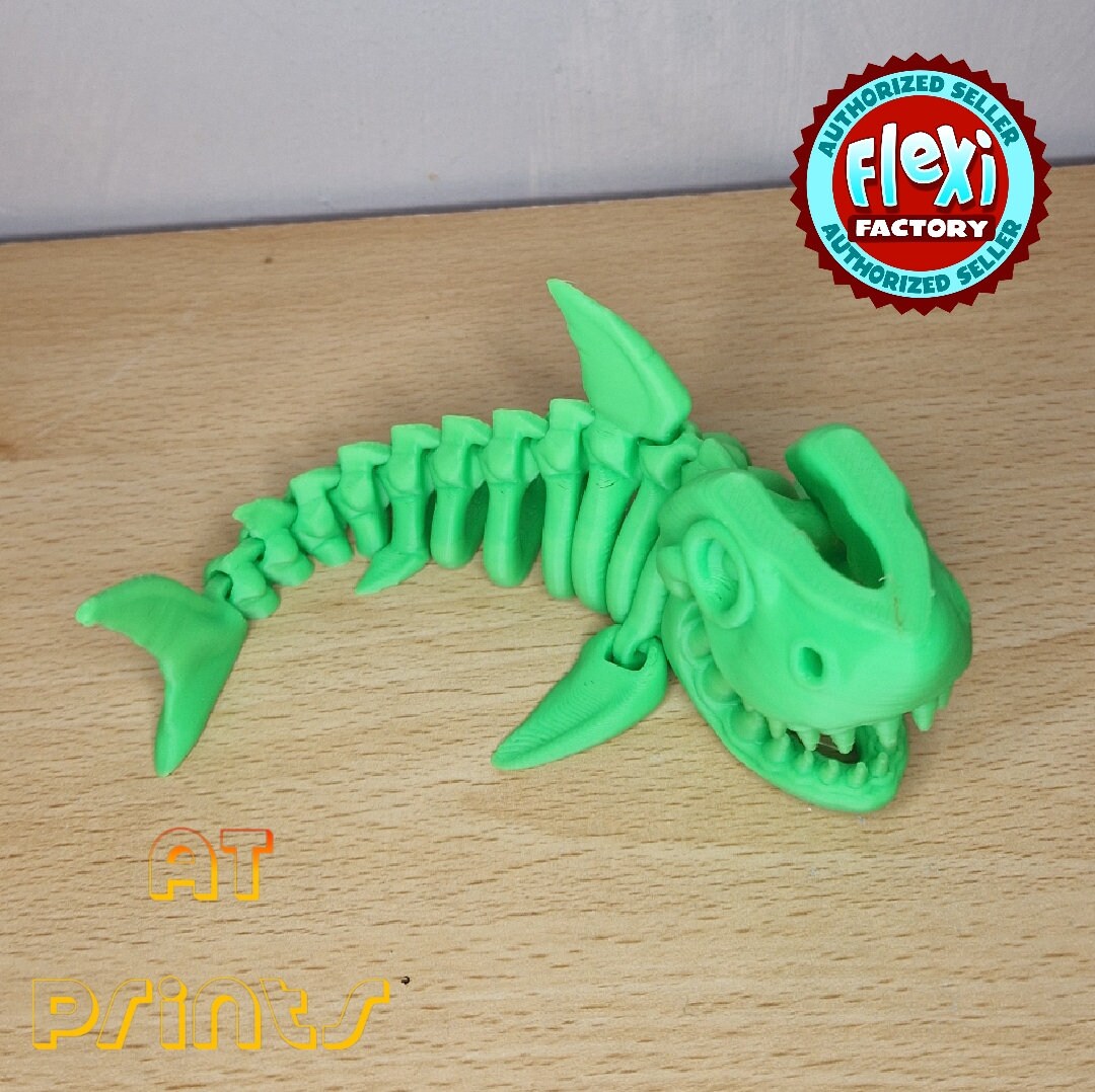 3d Printed Flexi Skeleton Shark Flexi Factory Desk Toy - Etsy