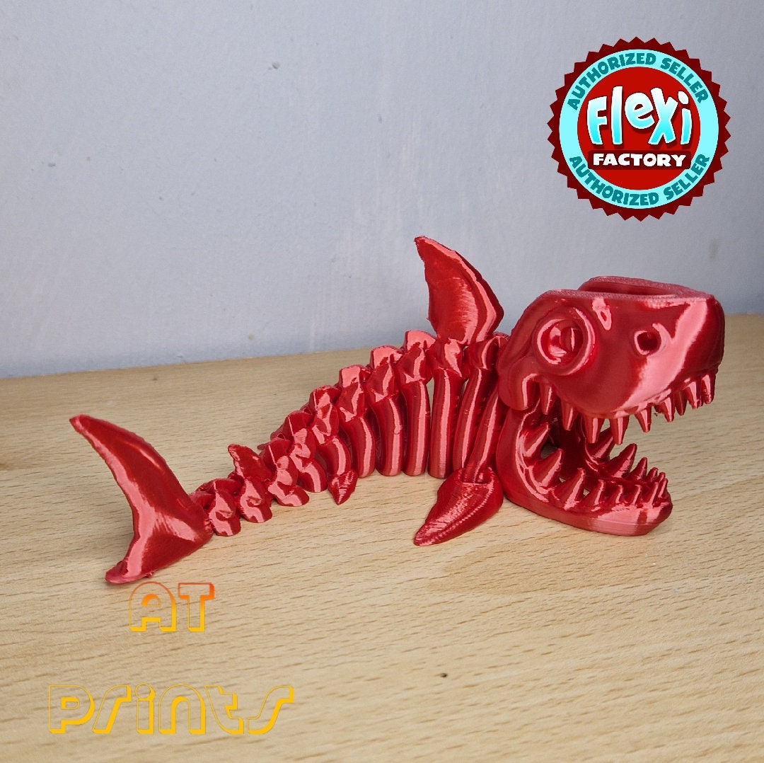 3d Printed Flexi Skeleton Shark Flexi Factory Desk Toy - Etsy
