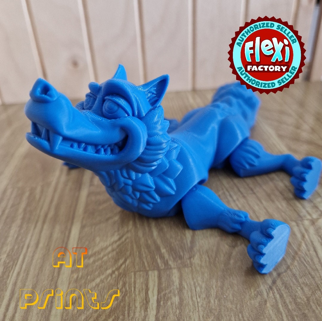 3d Printed Flexi Wolf Flexi Factory Paintable Desk Toy - Etsy