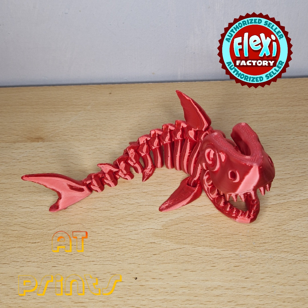 3d Printed Flexi Skeleton Shark Flexi Factory Desk Toy - Etsy