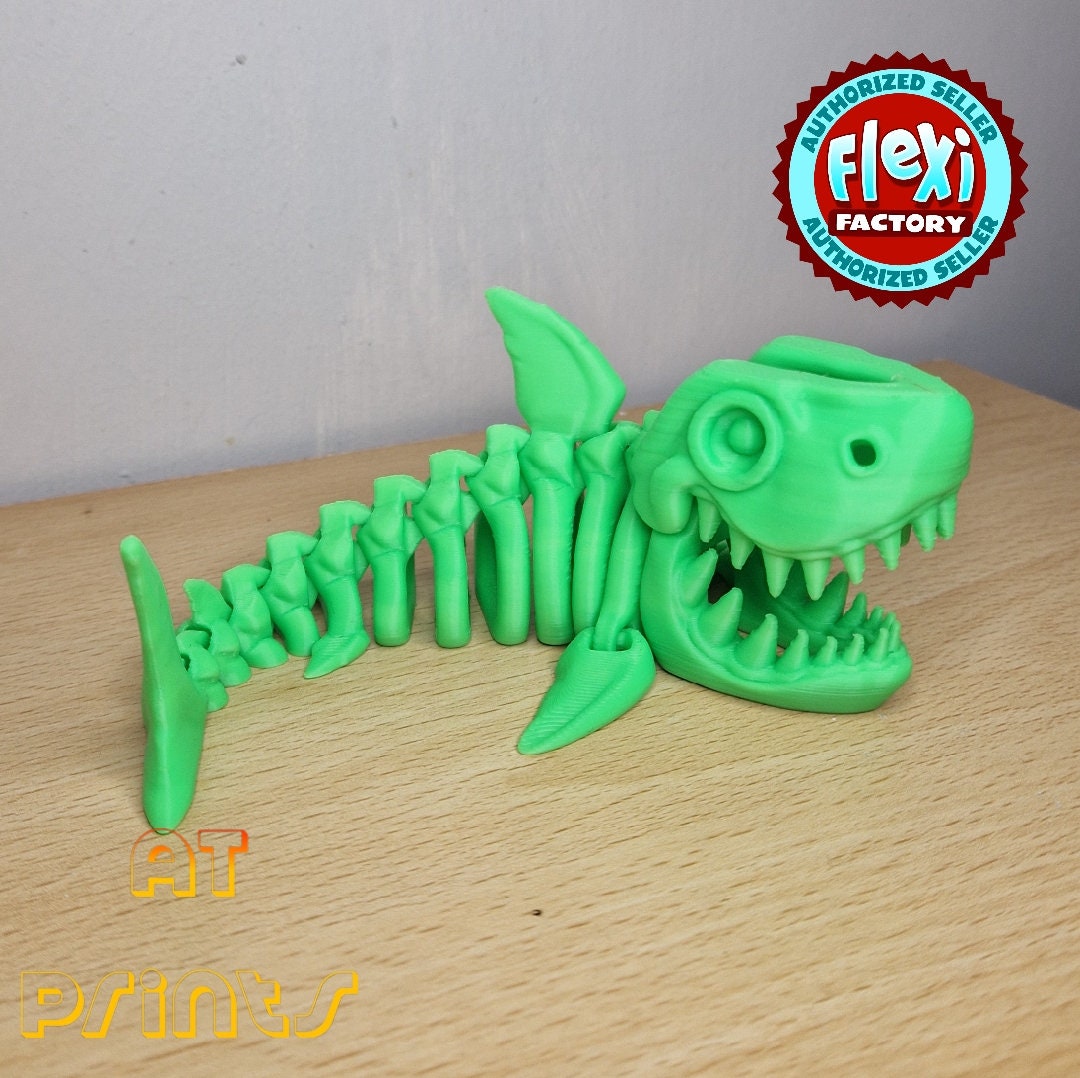 3d Printed Flexi Skeleton Shark Flexi Factory Desk Toy - Etsy
