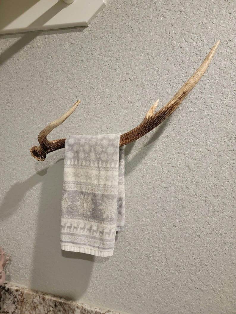 Custom Axis Deer Antler Towel Bar / Rack / Hanger . Unique Gorgeous ...