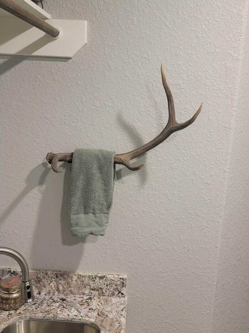 Custom 30 Stag Antler Towel Bar / Rack / Hanger . Unique Gorgeous ...