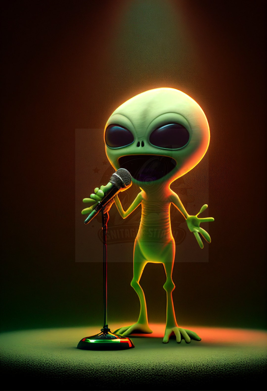 Alien While Singing Digital Poster Digital Download Home - Etsy