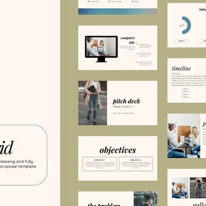 Astrid Creative Gradient Pitch Deck Presentation | CANVA - Etsy