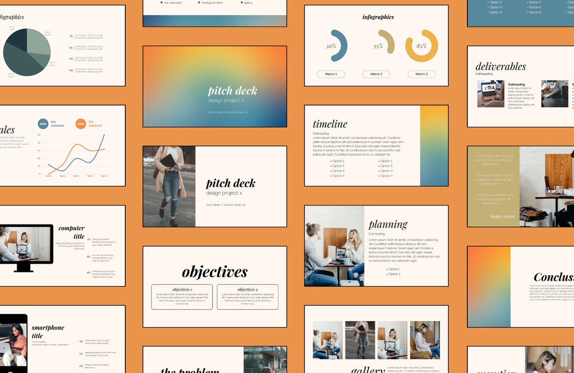 Astrid Creative Gradient Pitch Deck Presentation | CANVA - Etsy