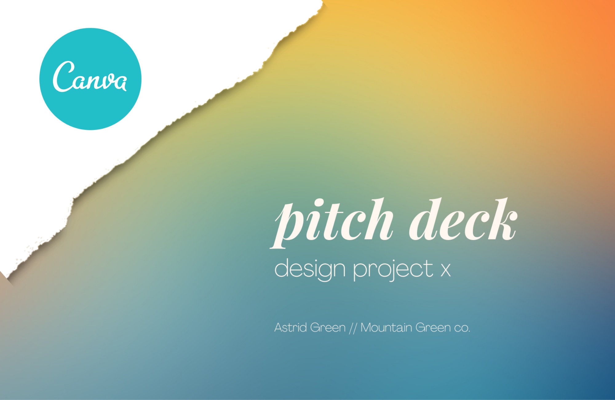 Astrid Creative Gradient Pitch Deck Presentation | CANVA - Etsy