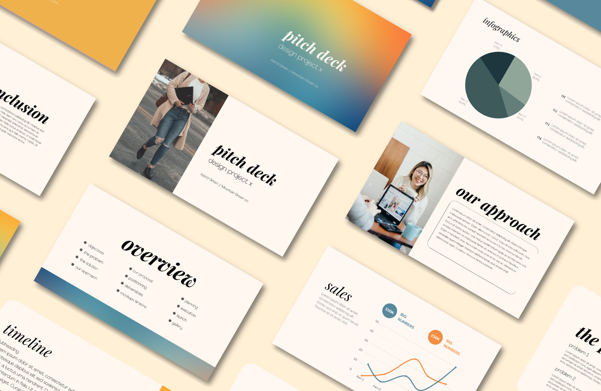 Astrid Creative Gradient Pitch Deck Presentation | CANVA - Etsy
