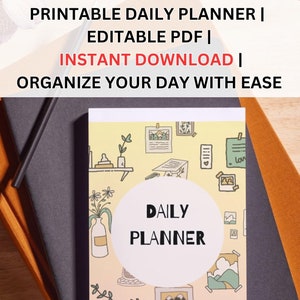 Printable Daily Planner | Editable PDF | Instant Download | Organize ...