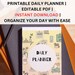 Printable Daily Planner | Editable PDF | Instant Download | Organize ...
