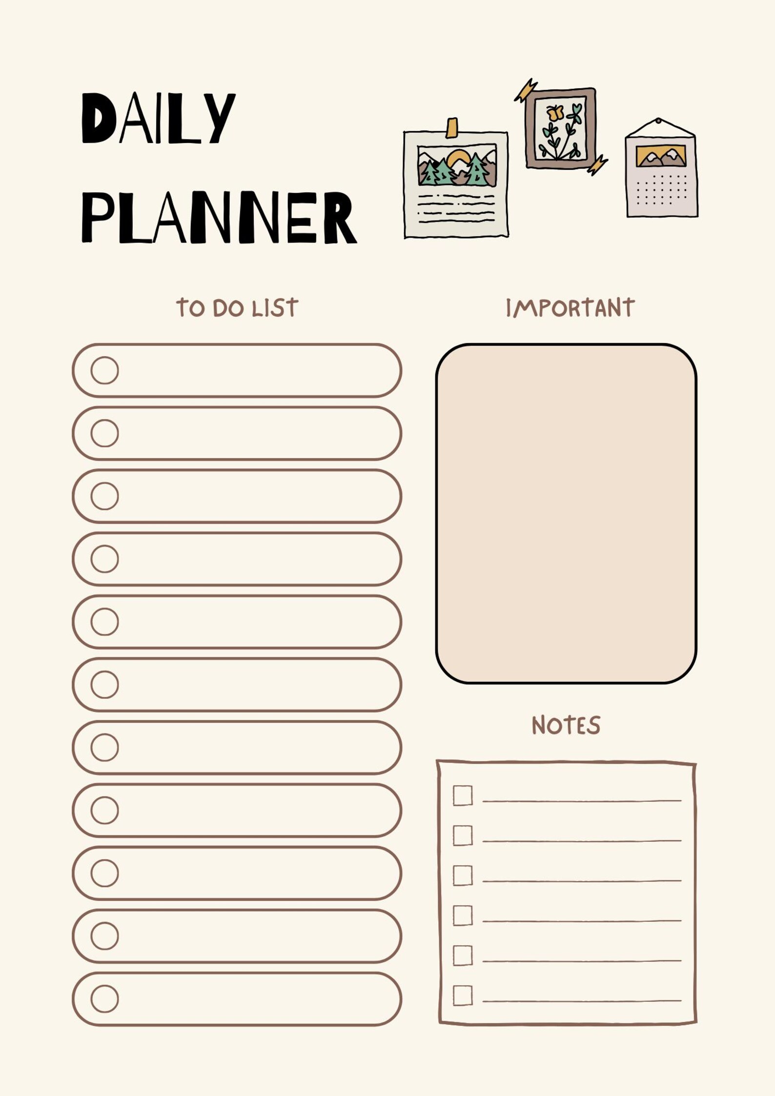Printable Daily Planner | Editable PDF | Instant Download | Organize ...