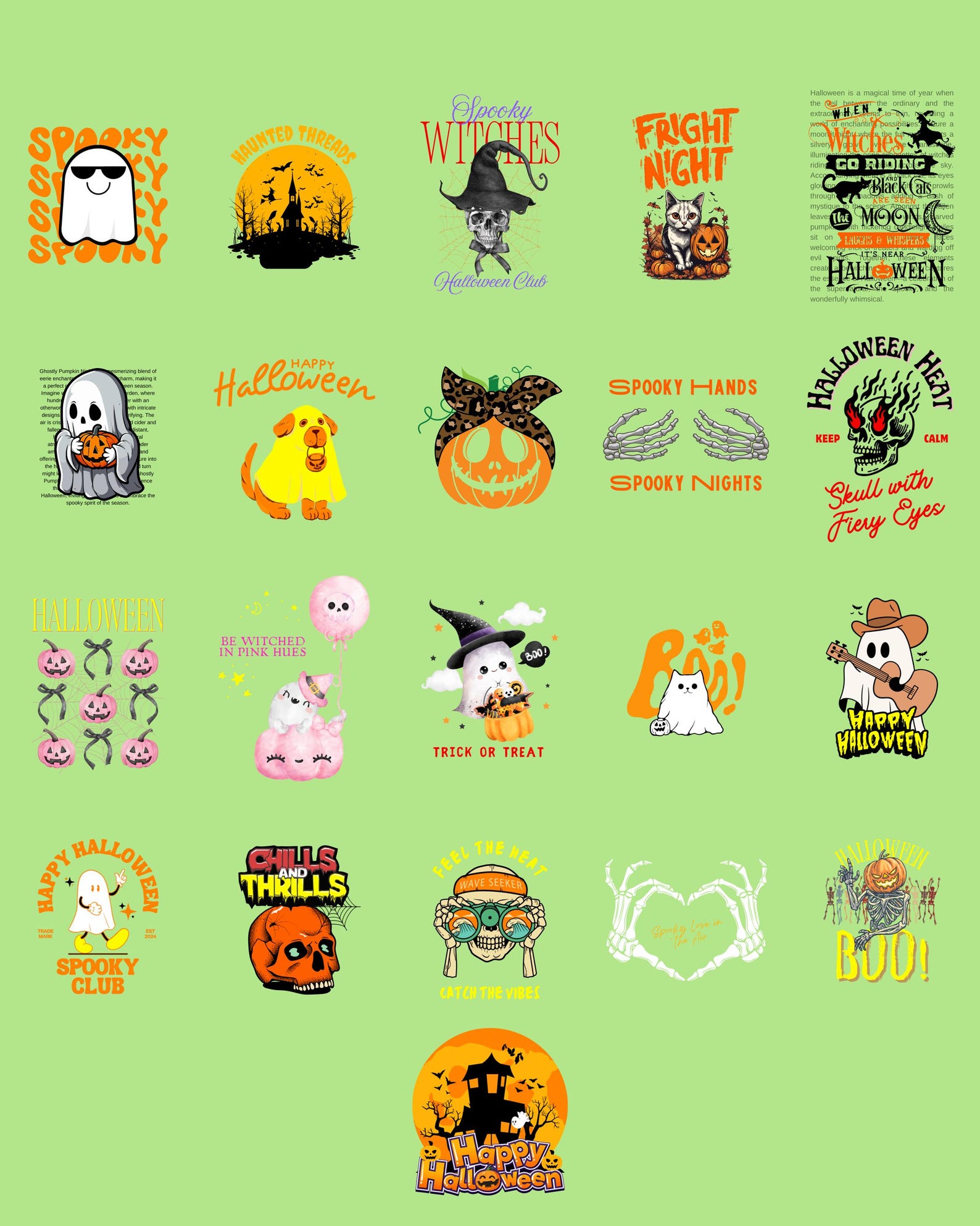 21 Halloween Digital Design Bundle Spooky PNG, PDF & SVG Files - Etsy