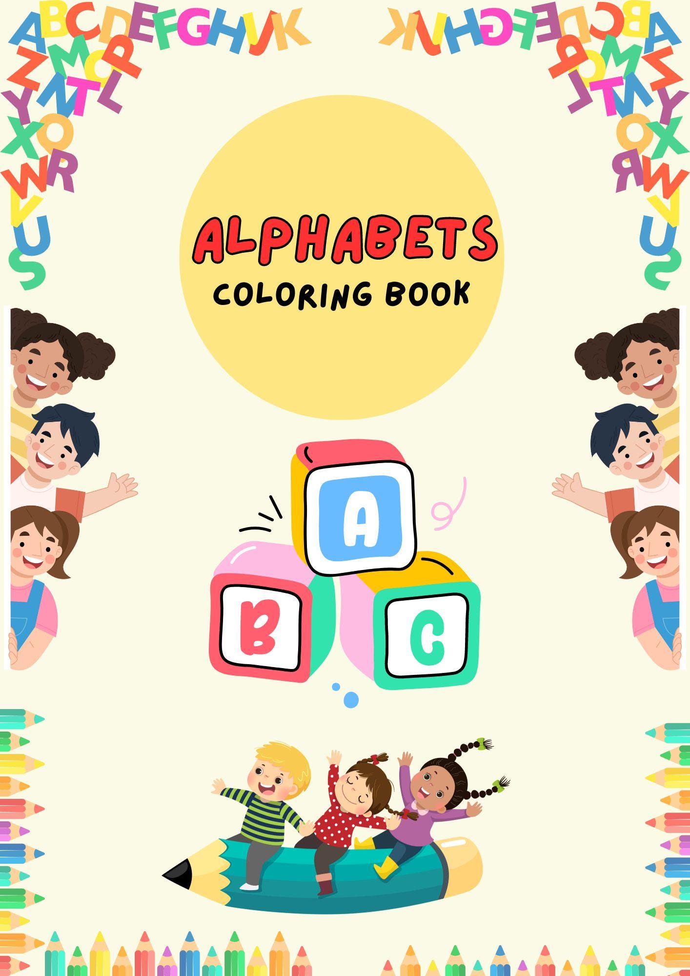 ABC Coloring Book for Kids Easy and Fun Learning Activity - Etsy