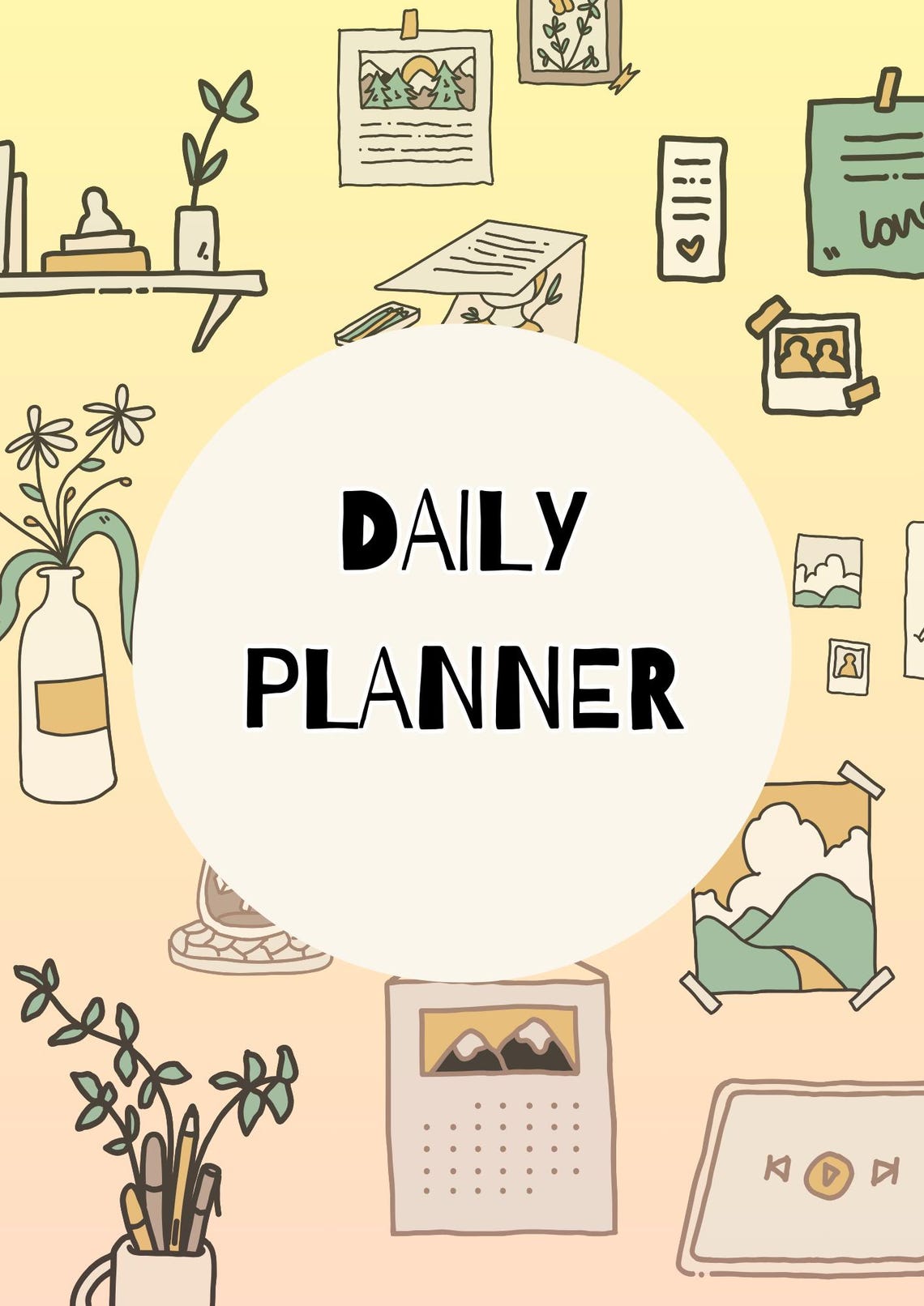 Printable Daily Planner Editable PDF Instant Download Organize Your Day ...
