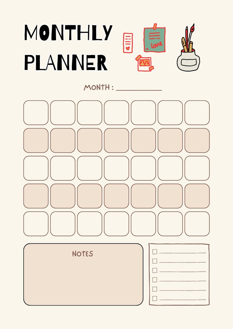 Printable Daily Planner | Editable PDF | Instant Download | Organize ...