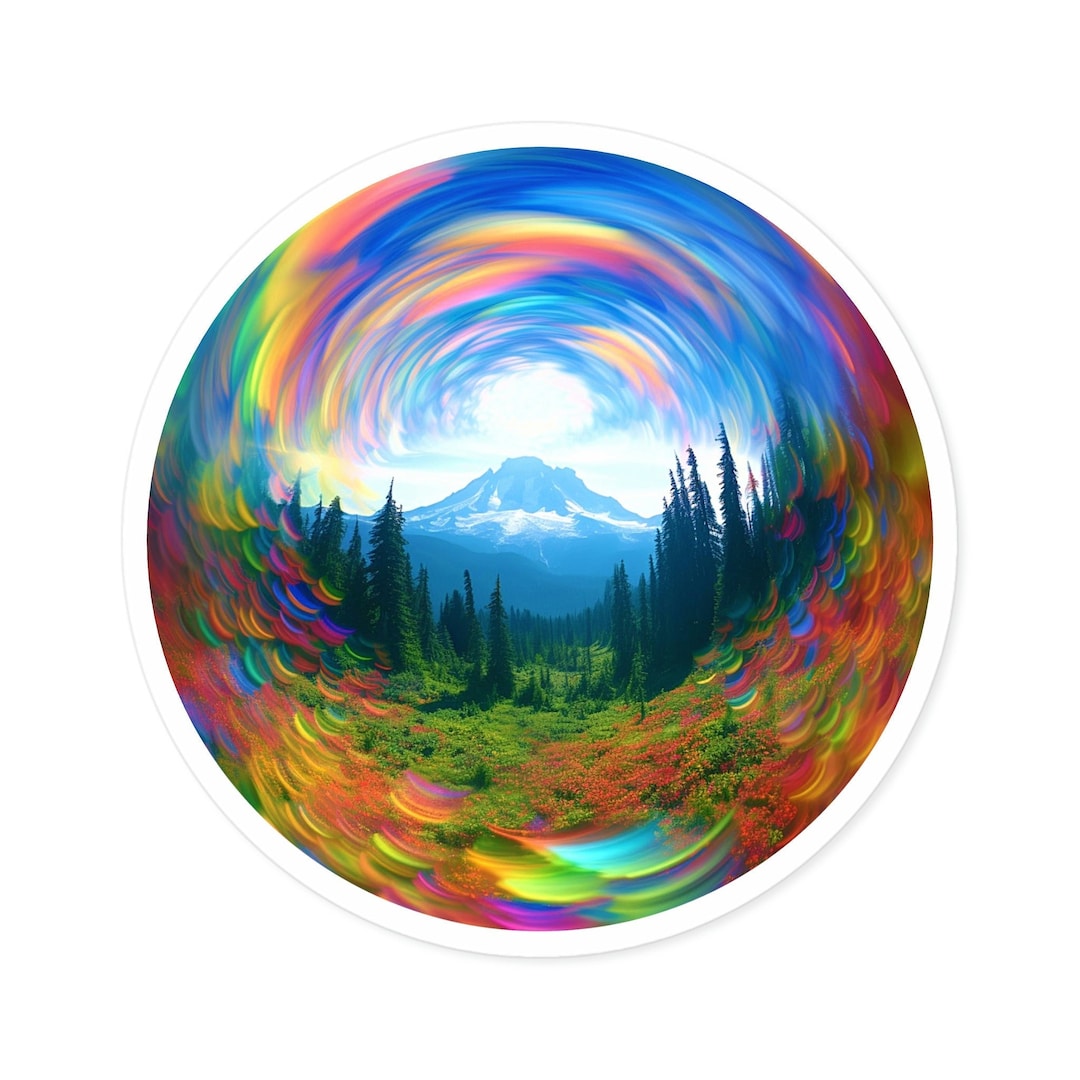 Mount Rainier Sticker, Beautiful Mountain Landscape Sticker, Hiking ...